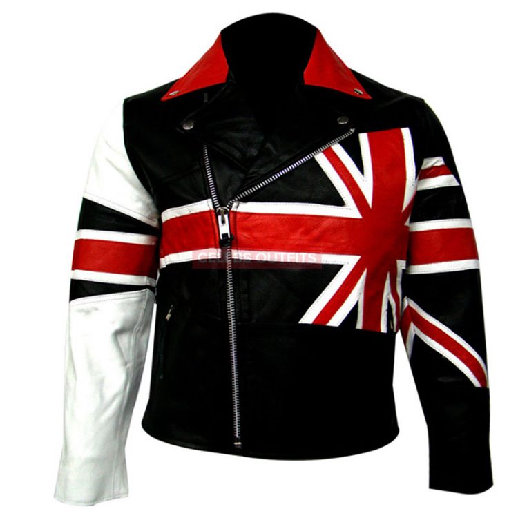 British Flag Union Jack Jacket - Leather Motorcycle Jacket