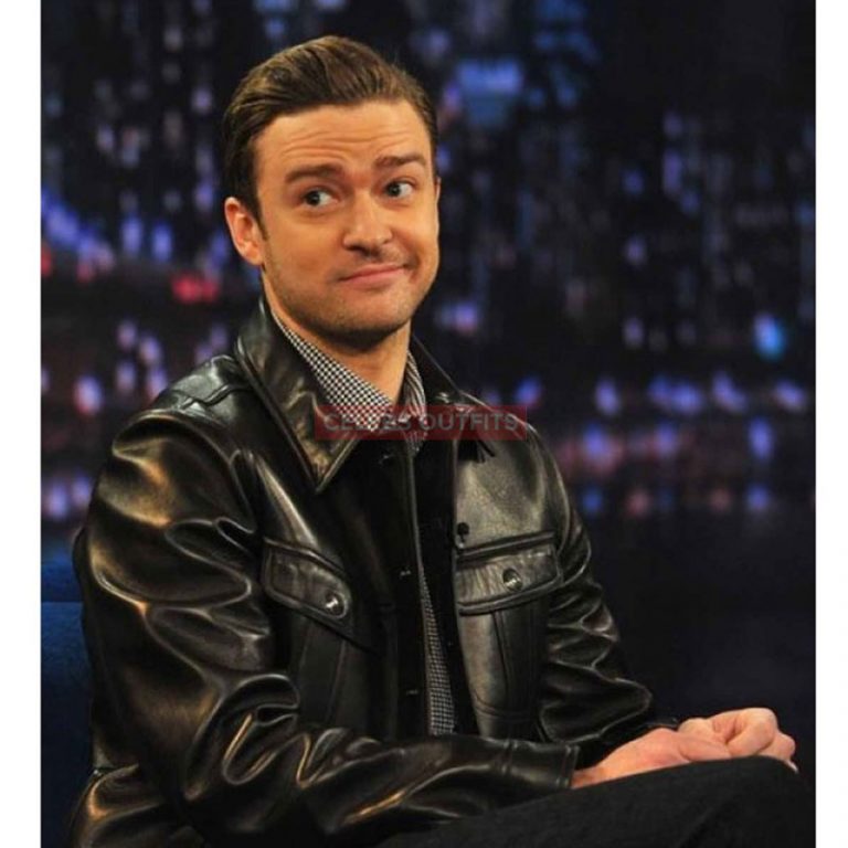Justin Timberlake Black Leather Jacket | Celebs Ouftits