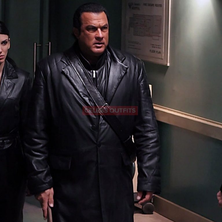Against the Dark Steven Seagal Leather Coat | Celebs Outfits