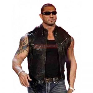 WWE Superstar Dave Bautista Leather Vest | Celebs Outfits