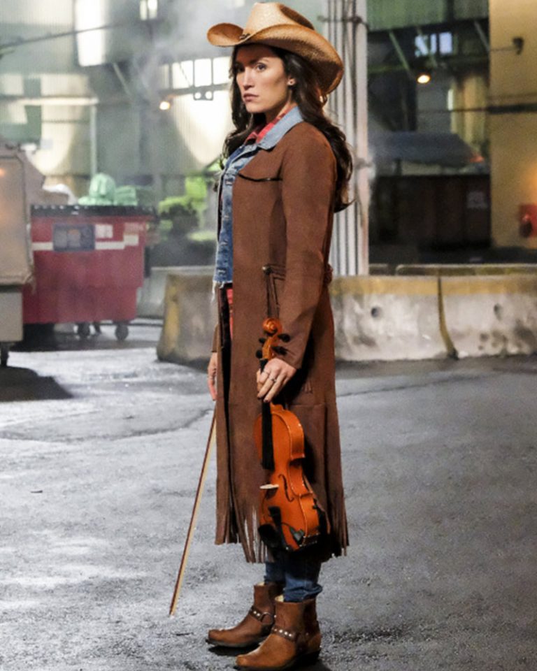 The Flash 4 Izzy Bowin Leather Coat | Celebs Outfits