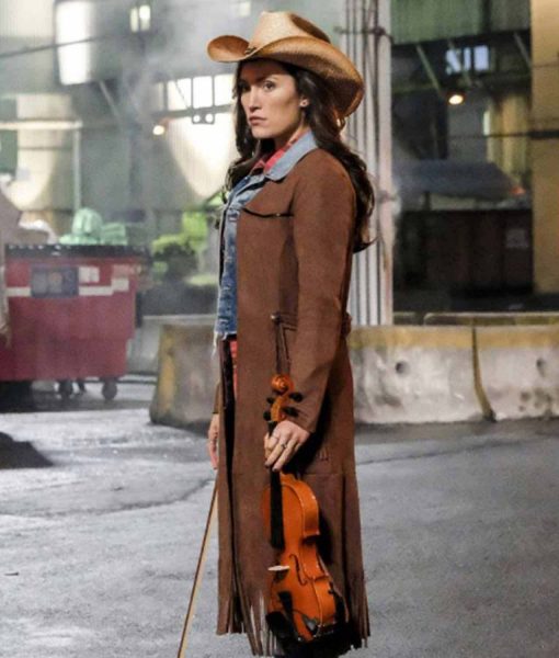 The Flash 4 Izzy Bowin Leather Coat | Celebs Outfits